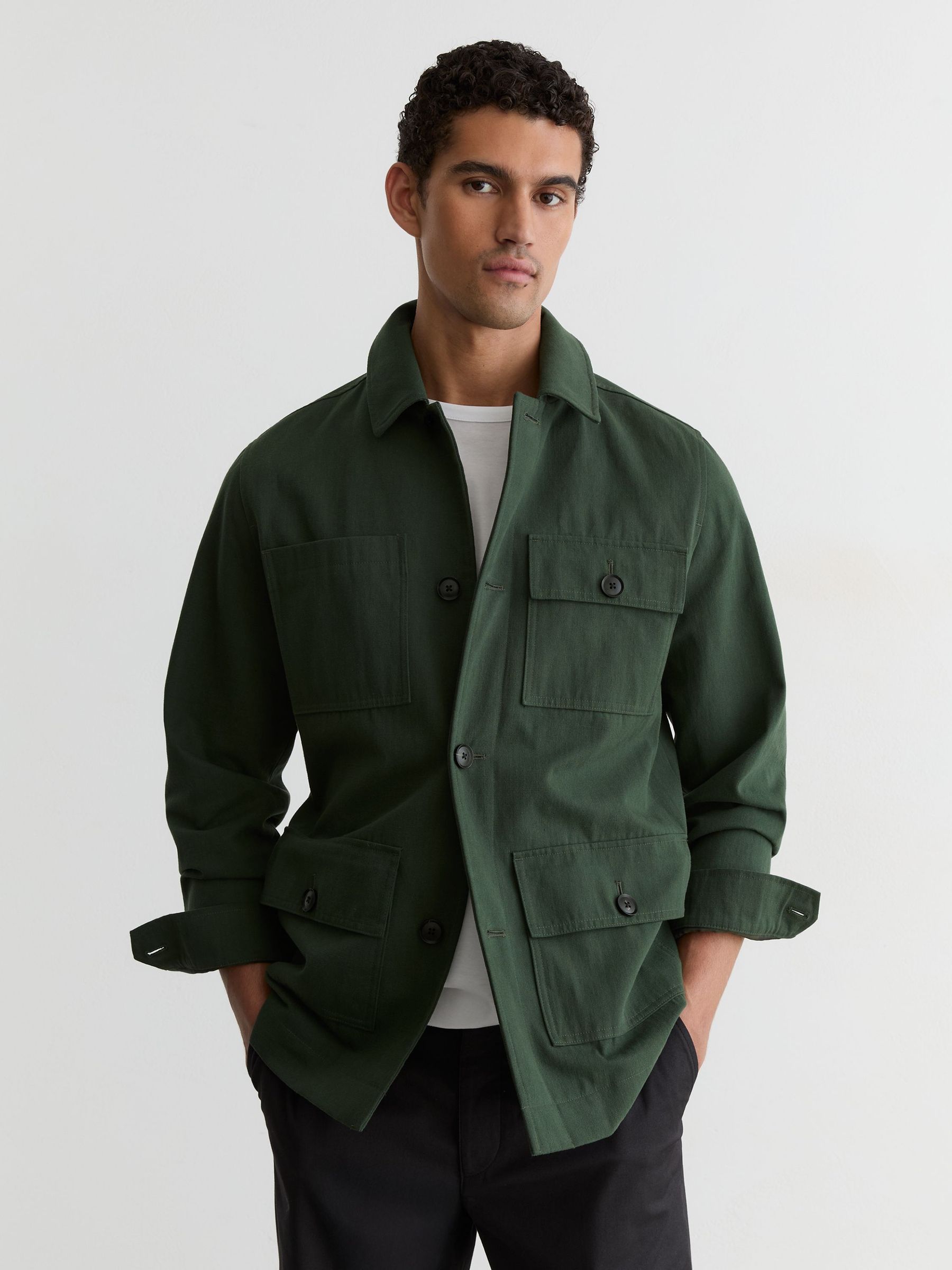 REISS Reiss Cotton-Canvas Four-Pocket Chore Jacket